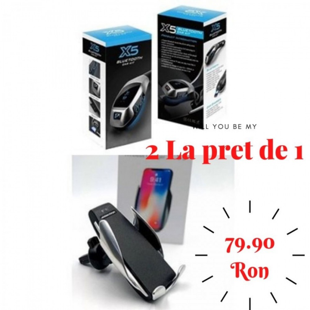 Pachet promo Incarcator Wifi+Car Kit Wifi (Auto-Moto)-wo ...